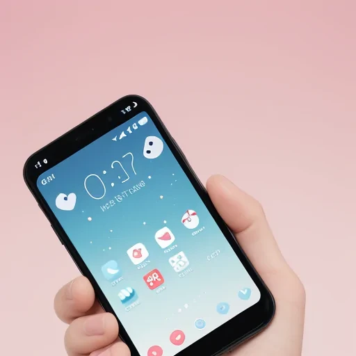 Modern Smartphone Displaying Colorful Apps Against a Soft Pink Background