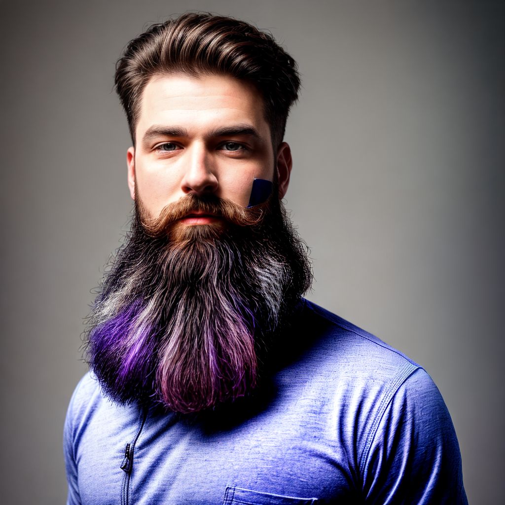 Guy with short purple beard