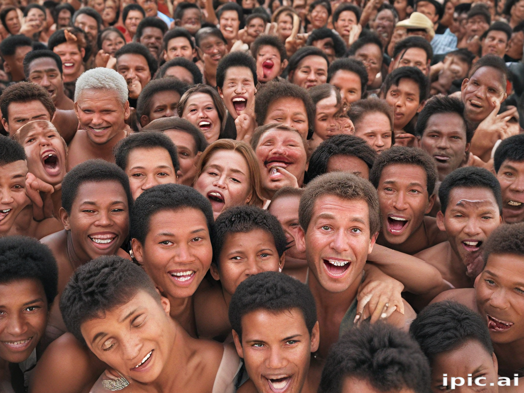 A Joyful Gathering of Diverse Faces Celebrating Life and Community ...