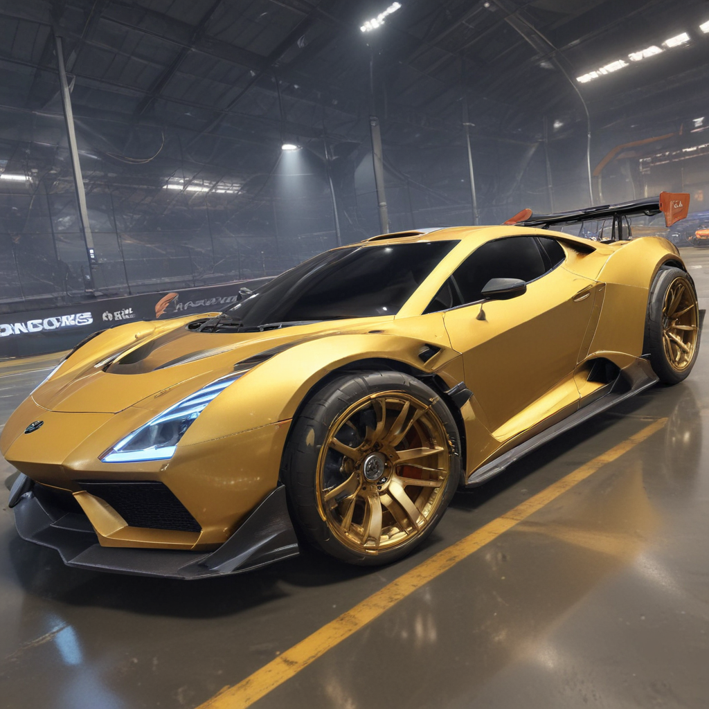 gold rocket league car