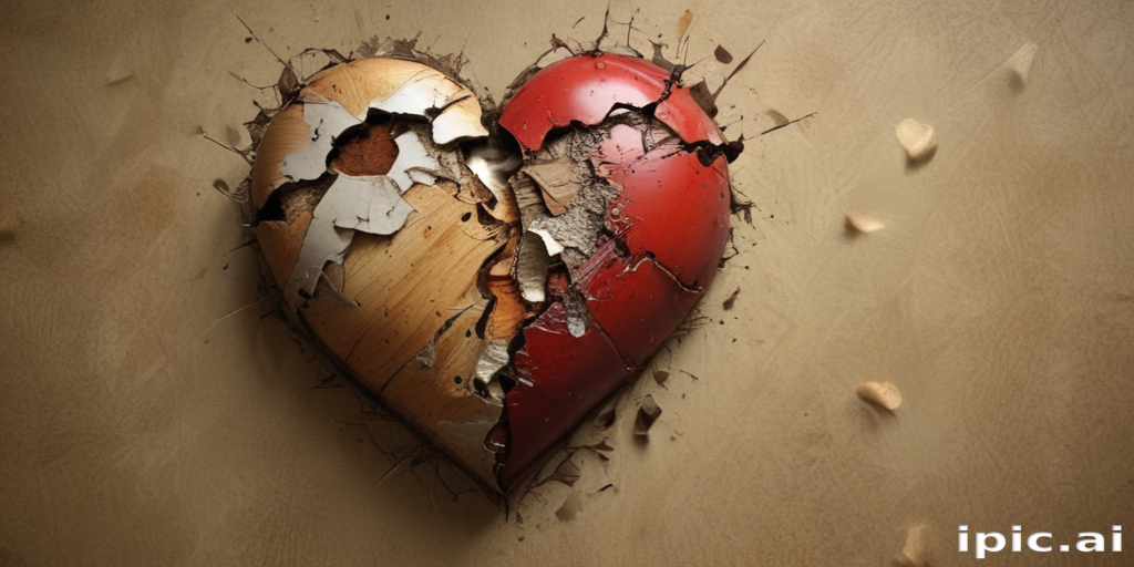 Fragmented Heart: A Striking Representation of Love's Break and Repair
