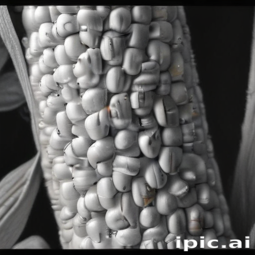 Close-Up View of Gray Corn Kernels on an Ear of Corn