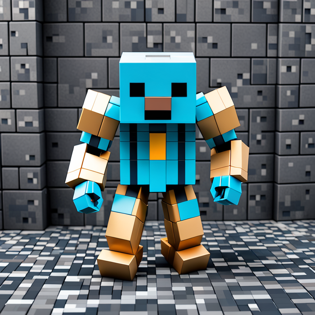 Robo fofinho azul e bege no Minecraft