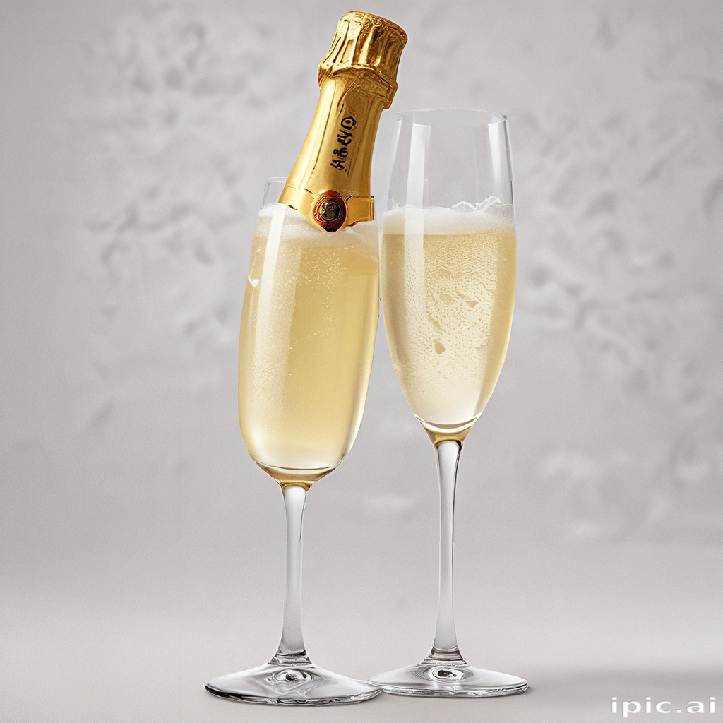 Two Elegant Champagne Flutes Celebrating a Special Moment with Bubbles