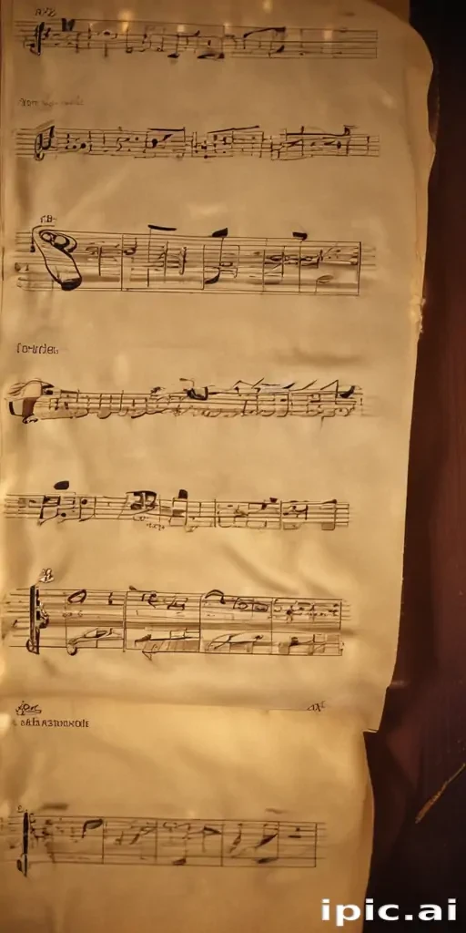 Vintage Sheet Music Displaying Musical Notation and Elegant Calligraphy ...