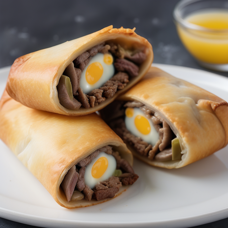 Deliciously Stuffed Spring Rolls with Beef, Egg, and Savory Vegetables ...