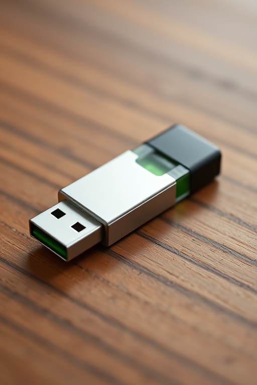 Modern USB Flash Drive with Green Accent for Data Storage Solutions