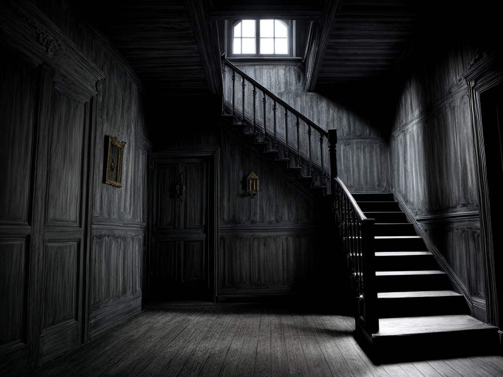 dark house, dark stairs