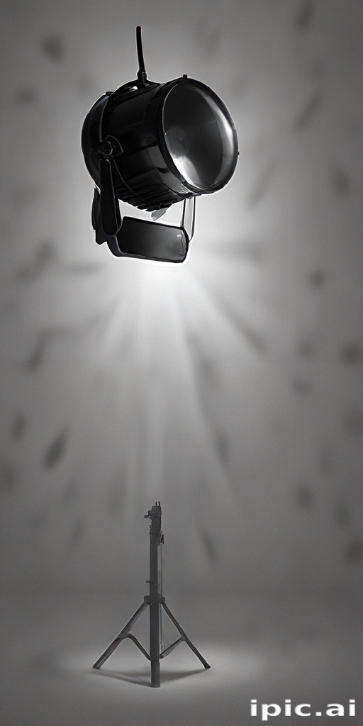 Illuminating Spotlight Casting Dramatic Shadows on a Stage Setup