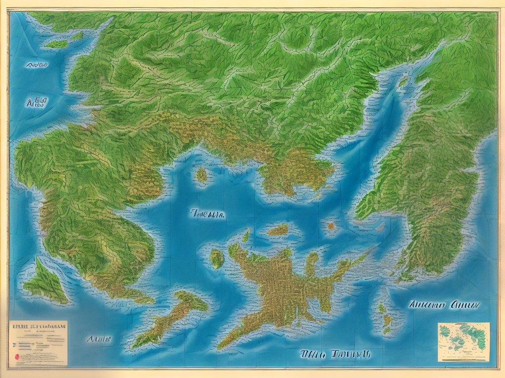 Real world map, 2D, cartoon style, high quality, high detail
