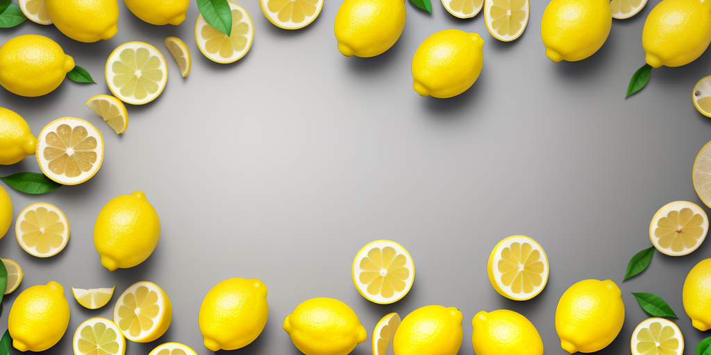 Freshly Sliced Lemons and Whole Lemons Arranged in a Bright Circle