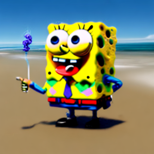 SpongeBob smoking weed