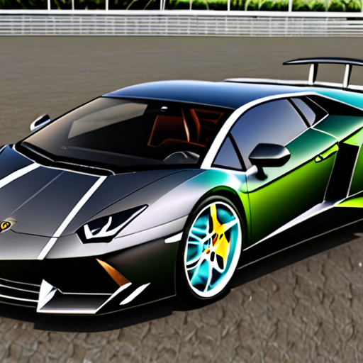 make a realistic luxurious lamborghini car facing forward