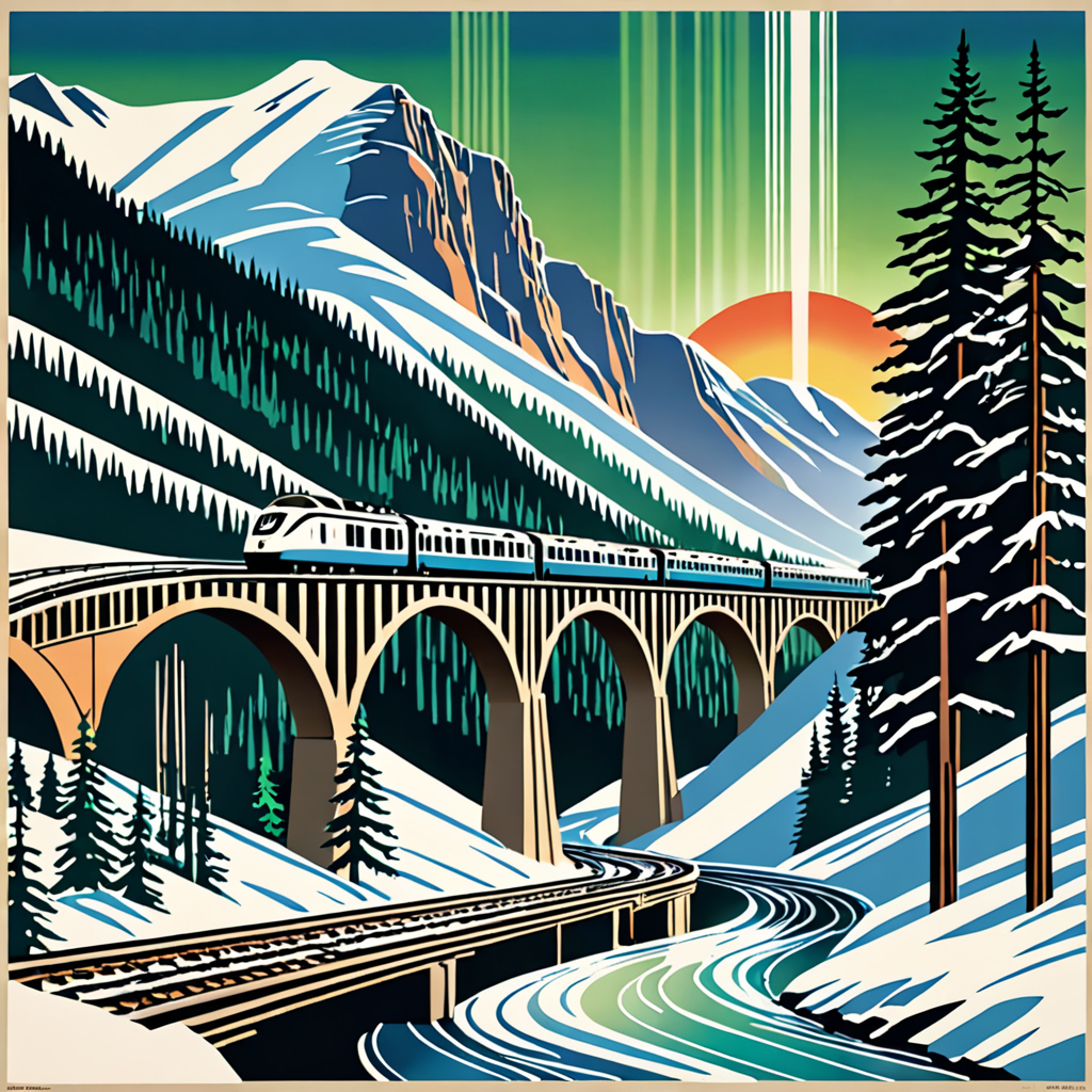 art deco streamline railway corporation poster modern highspeed train ...