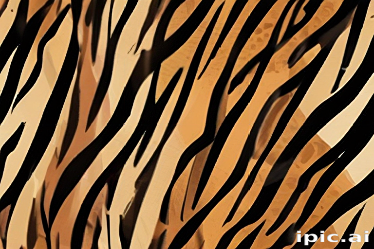 Bold and Striking Tiger Stripe Pattern with Rich Earthy Tones and Textures
