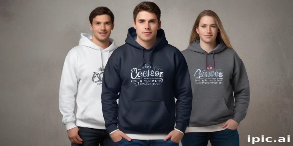Trendy Young Adults Showcasing Stylish Hoodies in Various Colors and ...