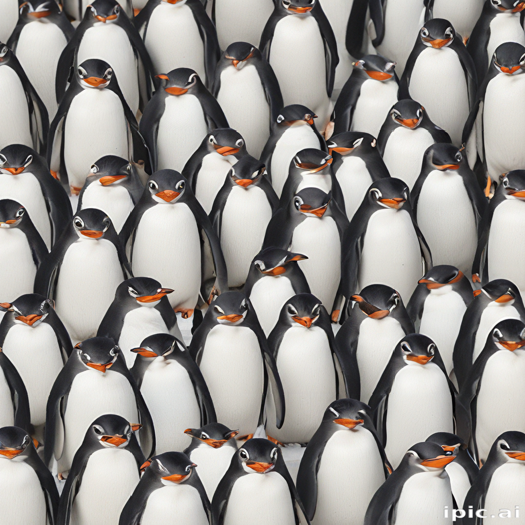 A Large Gathering of Penguins Standing Together in a Stunning Formation.