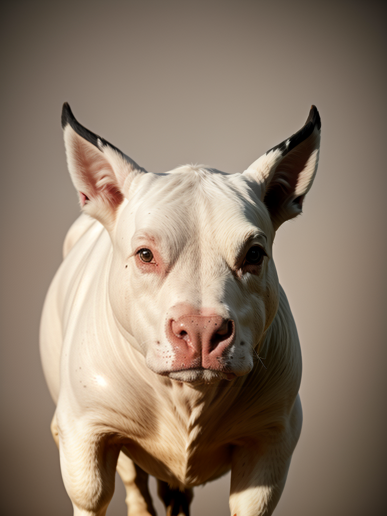 A Majestic White Dog Staring Directly at the Camera in Focus.