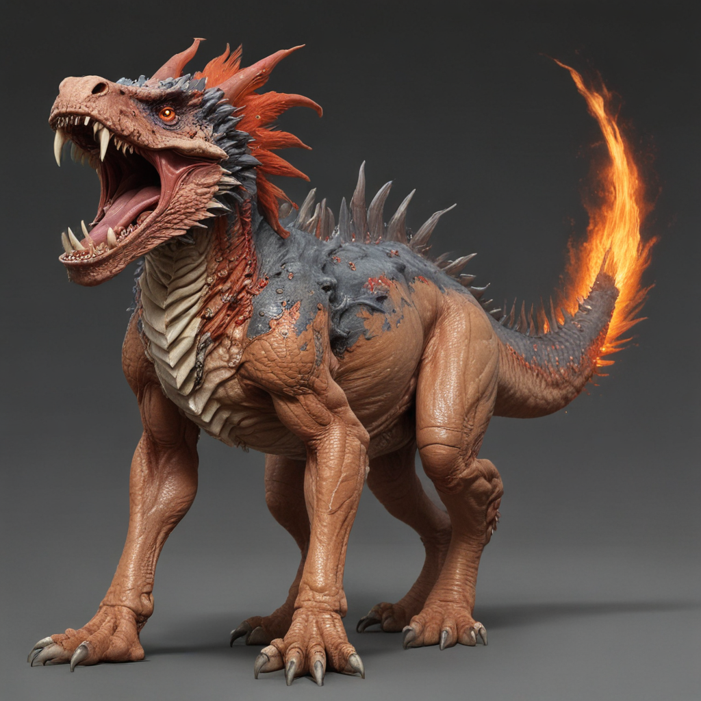 monstrous fire-breathing hybrid creature from Lycia, Asia Minor, composed of different animal parts.