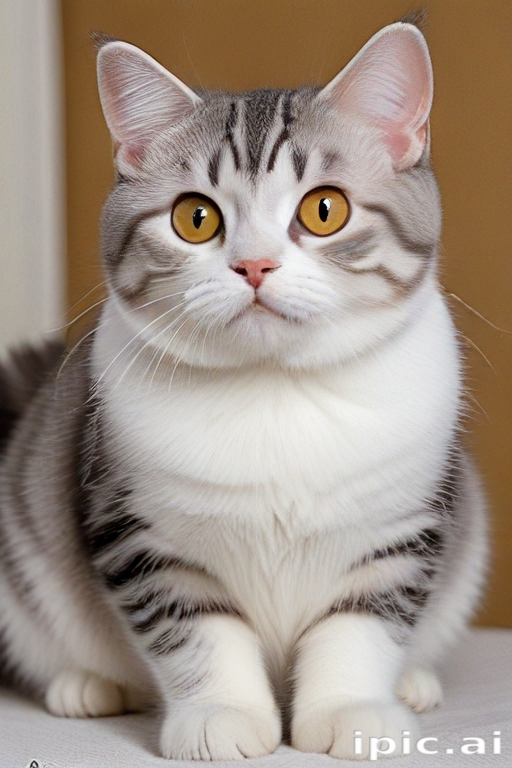 Adorable Cat with Striking Eyes and Beautiful Gray and White Fur