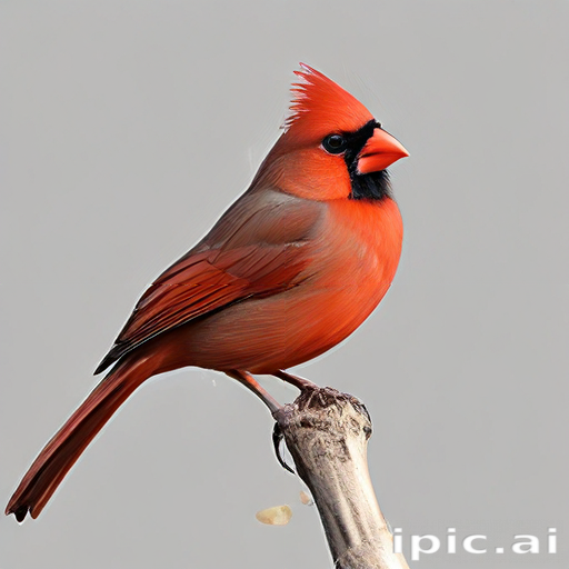 Vibrant Male Cardinal Perched Gracefully on a Branch Against a Soft ...