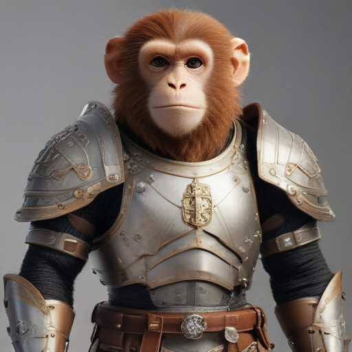 An anime monkey in battle armor and on the armor has word HeraldOfMonk