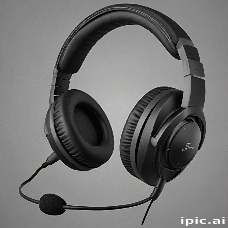 High-Quality Black Headset with Adjustable Microphone for Enhanced ...