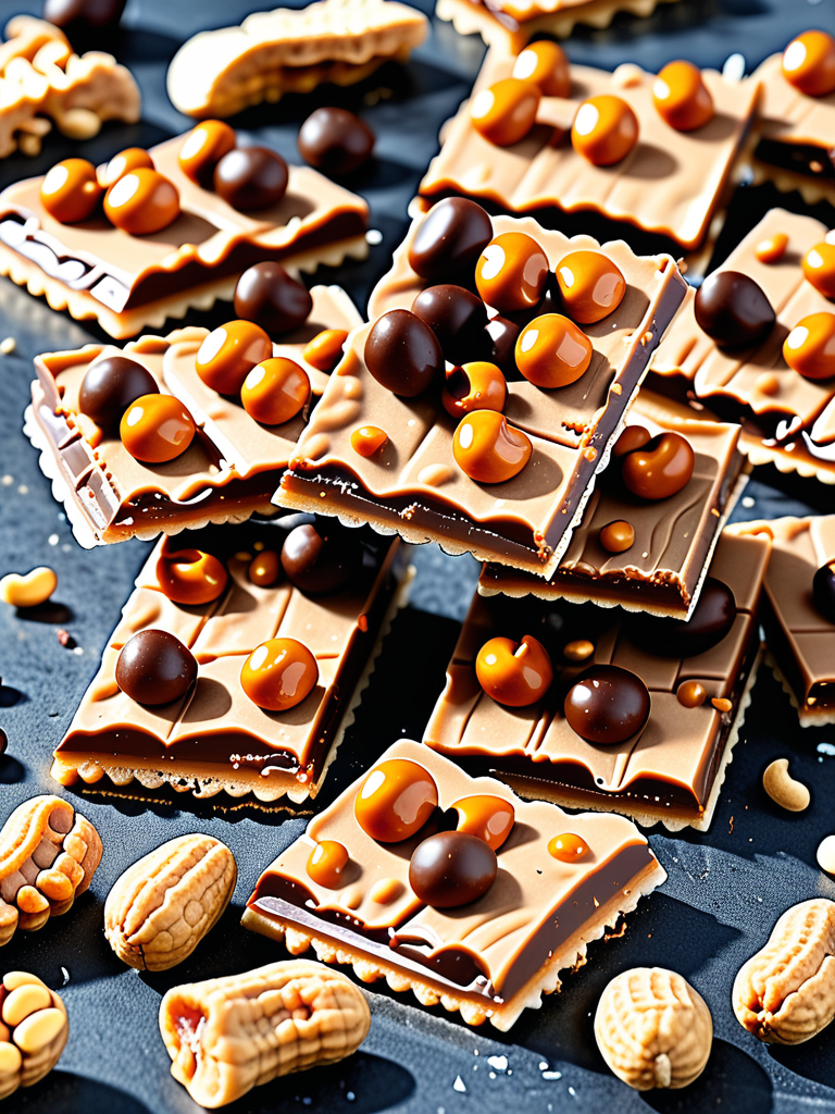 Deliciously Indulgent Chocolate Bars Topped with Colorful Peanut ...