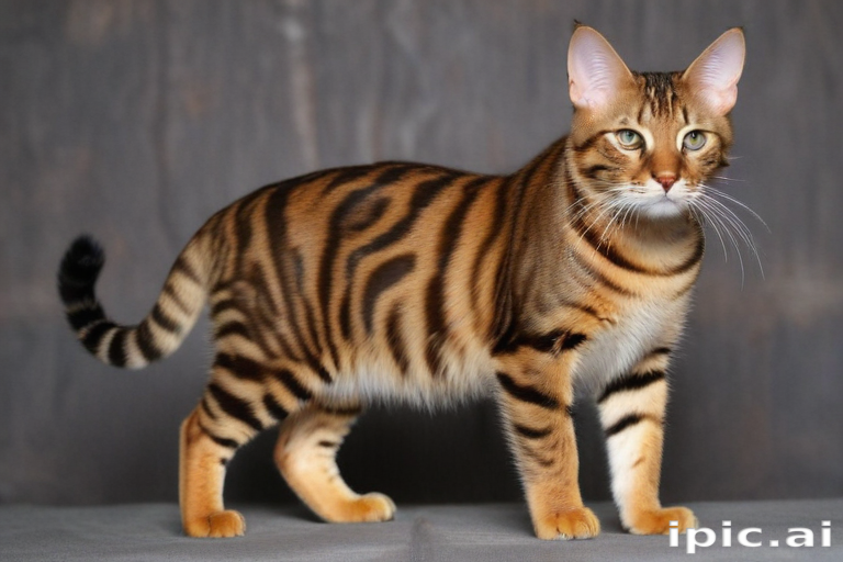 A Strikingly Beautiful Bengal Cat Showcasing Its Unique Spotted Fur ...