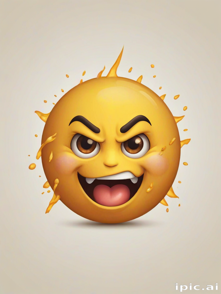 Playful and Mischievous Cartoon Sun with a Cheeky Expression and ...