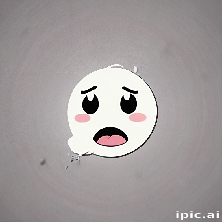 A Cute and Whimsical Ghost Character with Big Eyes and Blushing Cheeks.