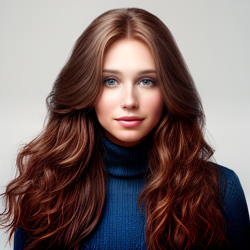 face of a beautiful woman with long hair