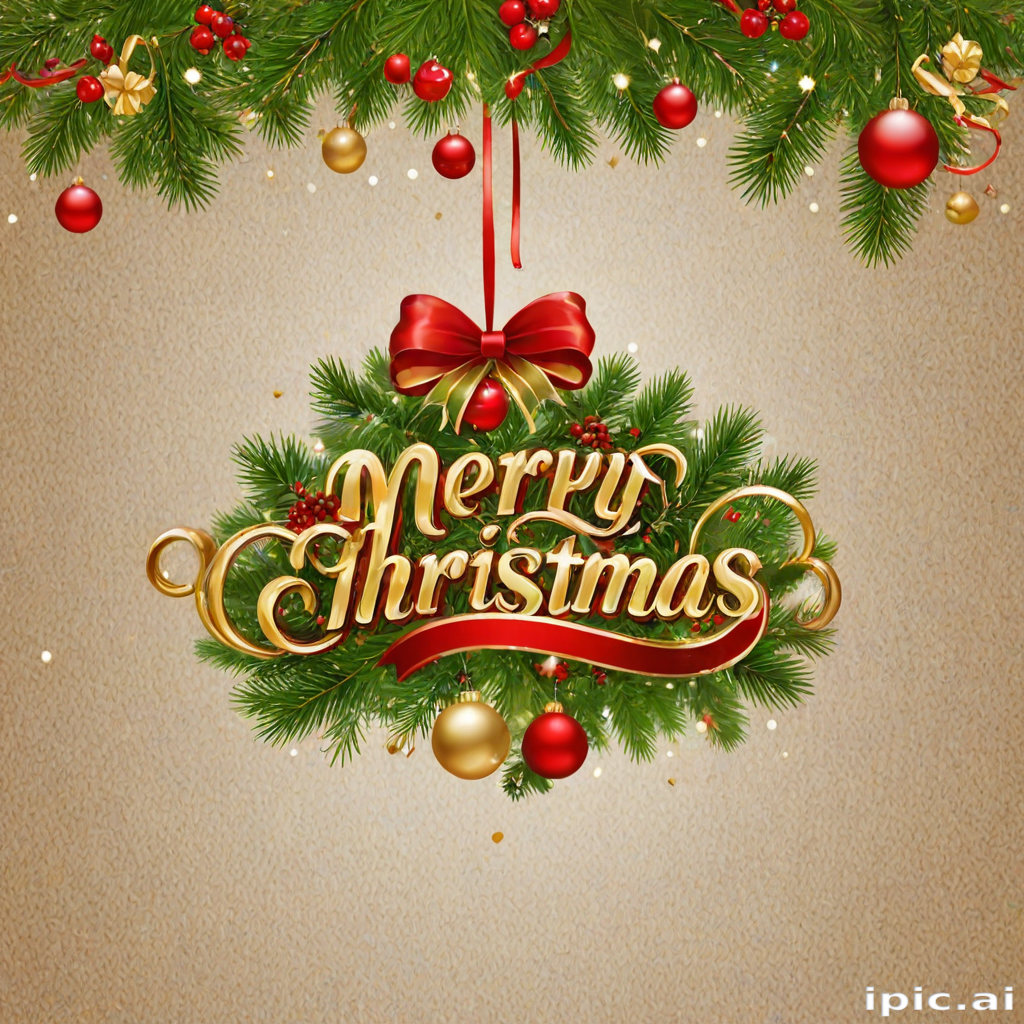 Festive Holiday Decoration Featuring a Joyful Christmas Greeting with ...