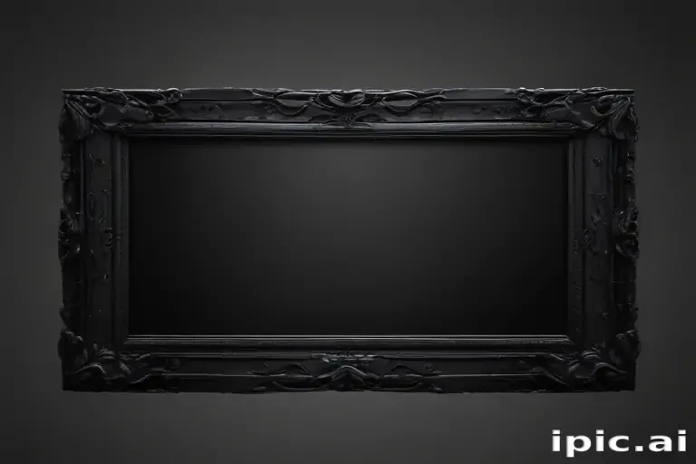 A Classic Ornate Black Frame Highlighting the Absence of Artwork Inside