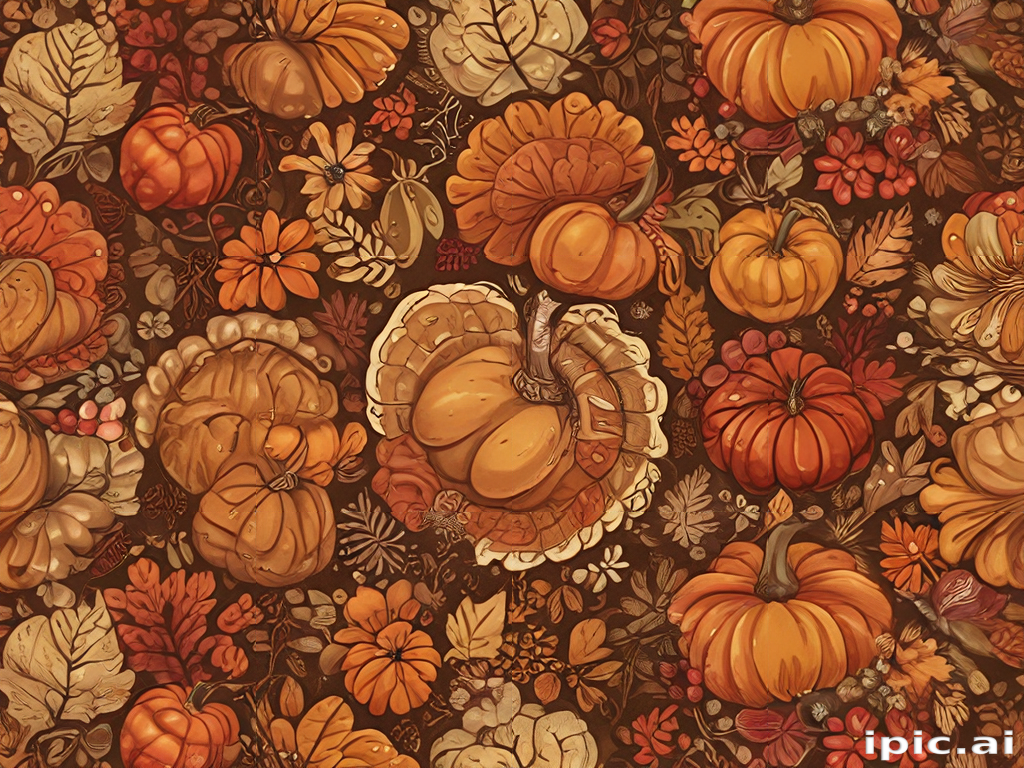Autumn Harvest: A Vibrant Collection of Pumpkins and Fall Leaves