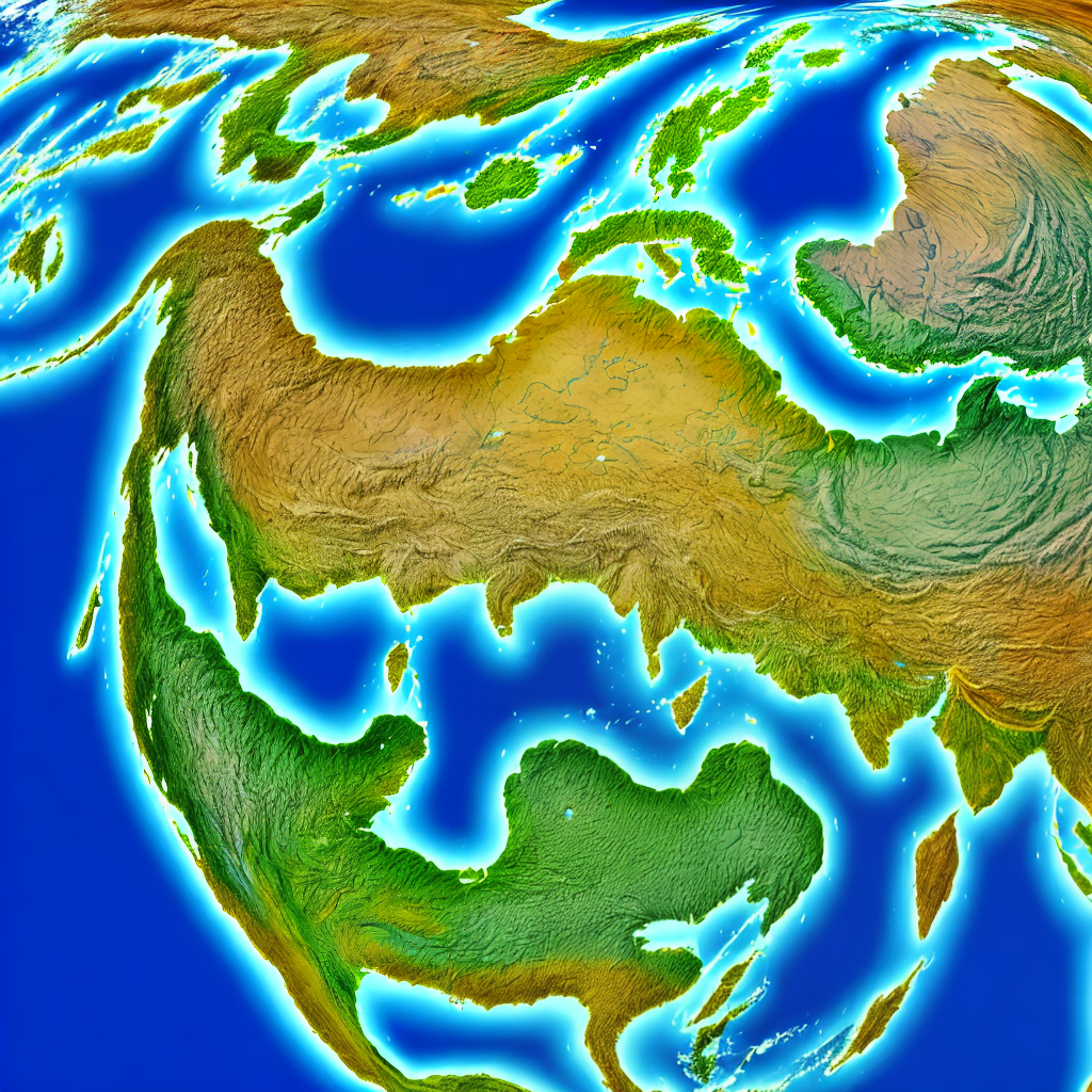 A high-quality image of the continent of Asia