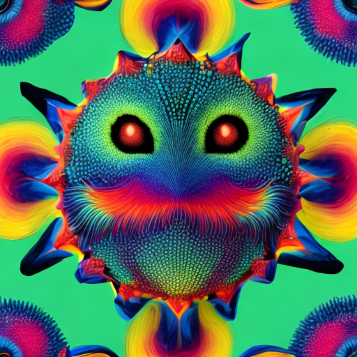 generate seamless pattern of surreal monsters colorful fluffy elaborate ...