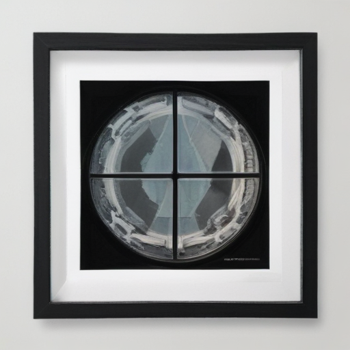 circular black framed window