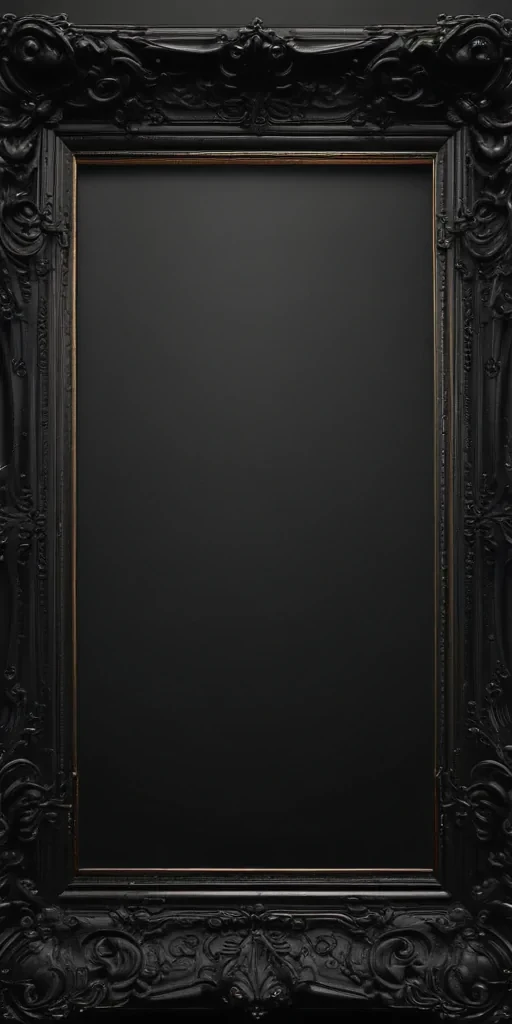 Elegant Black Ornate Frame Ready to Showcase a Beautiful Artwork