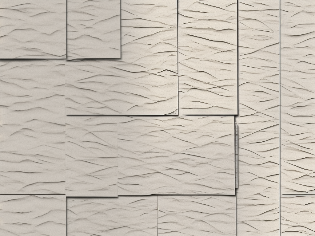 Textured Wall Panels with Wavy Designs in Soft Neutral Tones and Shadows