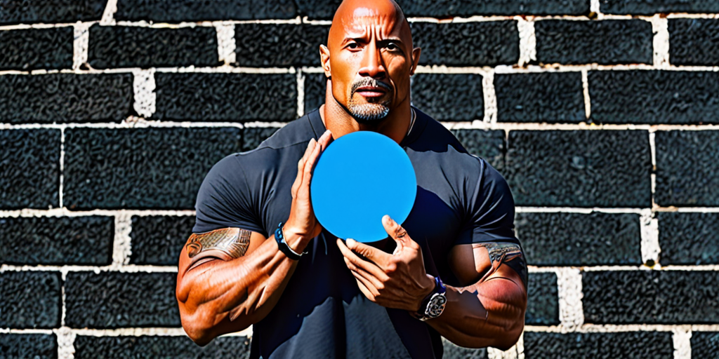 the rock holding blue circle