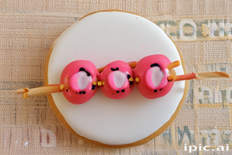 Colorful and Adorable Dessert Featuring Three Cute Pink Bird Designs on ...