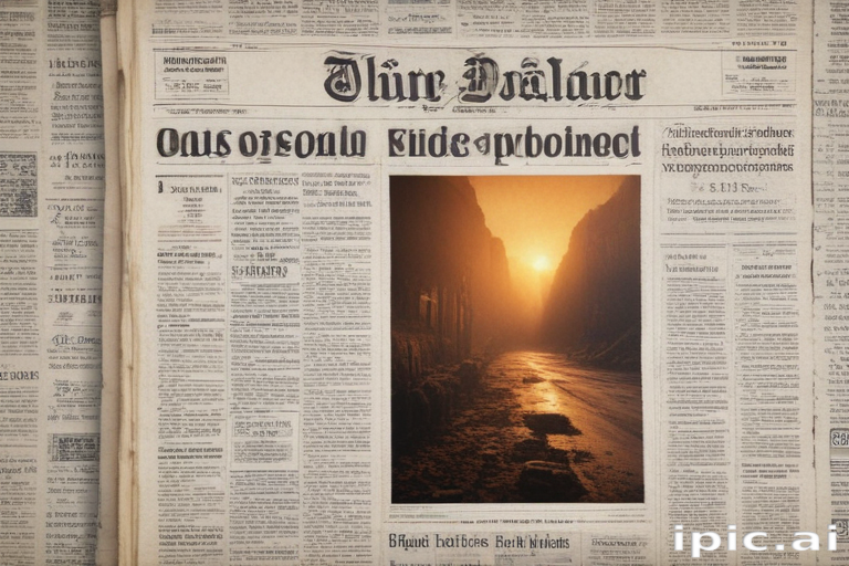 An Enigmatic Sunset Captured in a Vintage Newspaper Layout Design