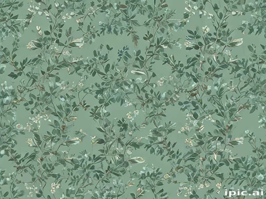 Elegant Botanical Pattern Featuring Delicate Greenery and Subtle Floral ...