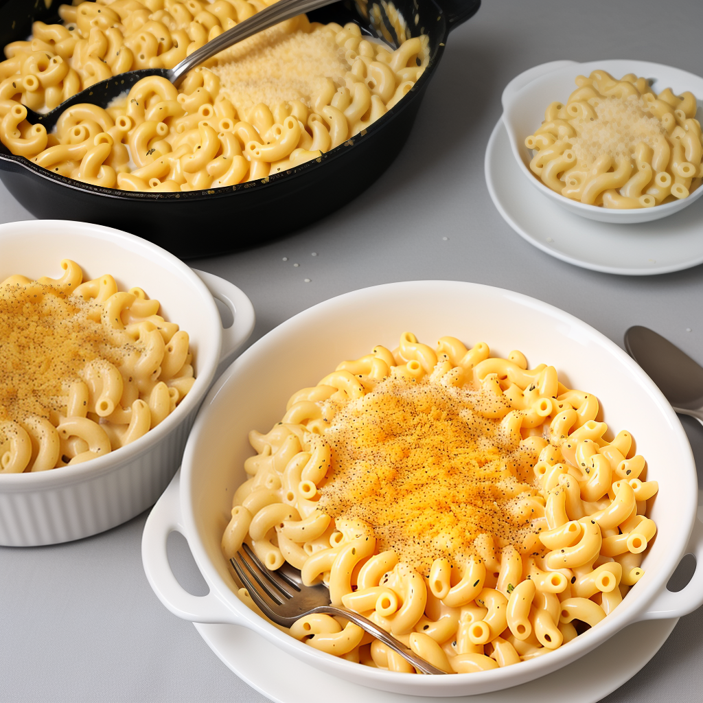 Deliciously Cheesy Macaroni and Cheese Served in Various Bowls