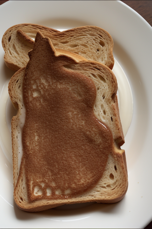 Unique Toast Design: Bread Slice with a Distinctive Shape and Pattern