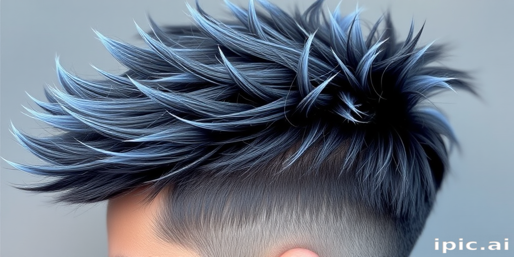 Trendy Spiky Hairstyle with Blue Highlights for a Bold Look