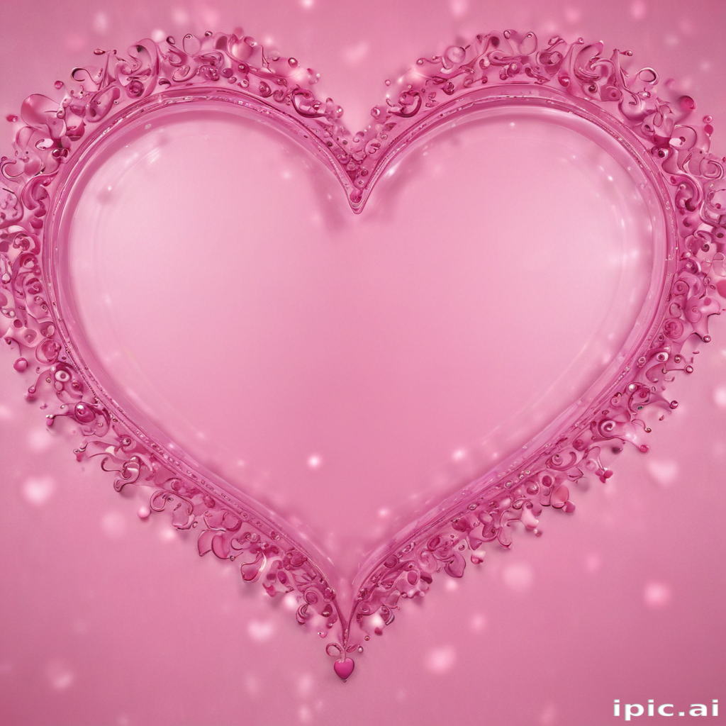 Delicate Pink Heart Design Embellished with Elegant Swirls and ...