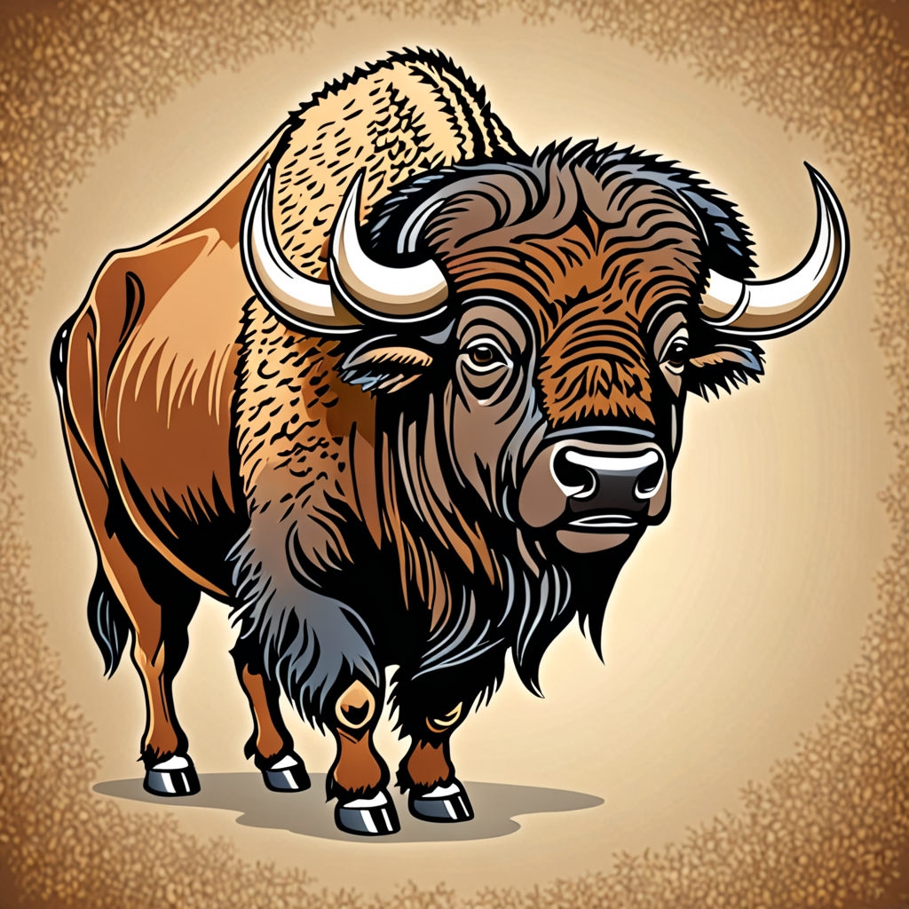 cartoon bison