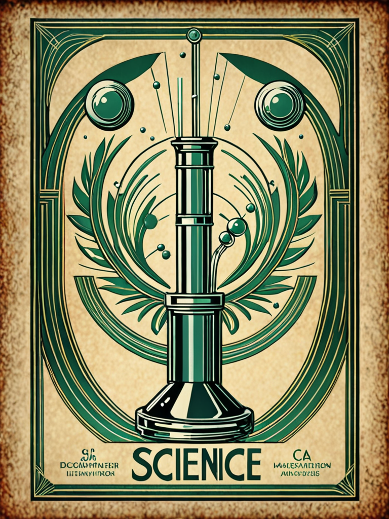 art deco chemistry industry science poster